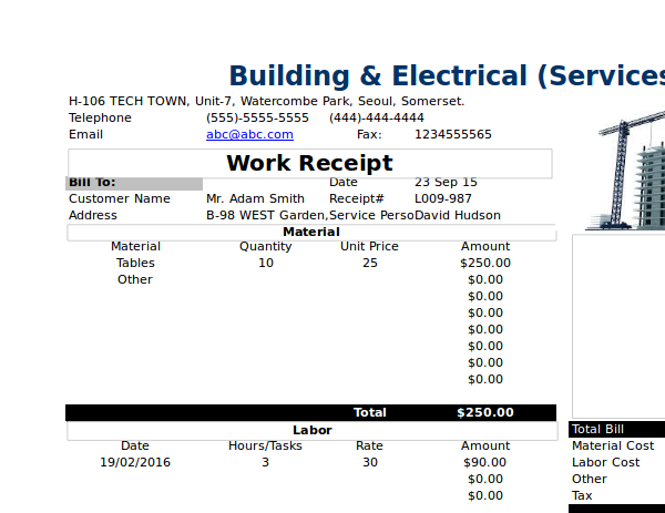 Work Receipt - 8+ Examples, Format, Pdf