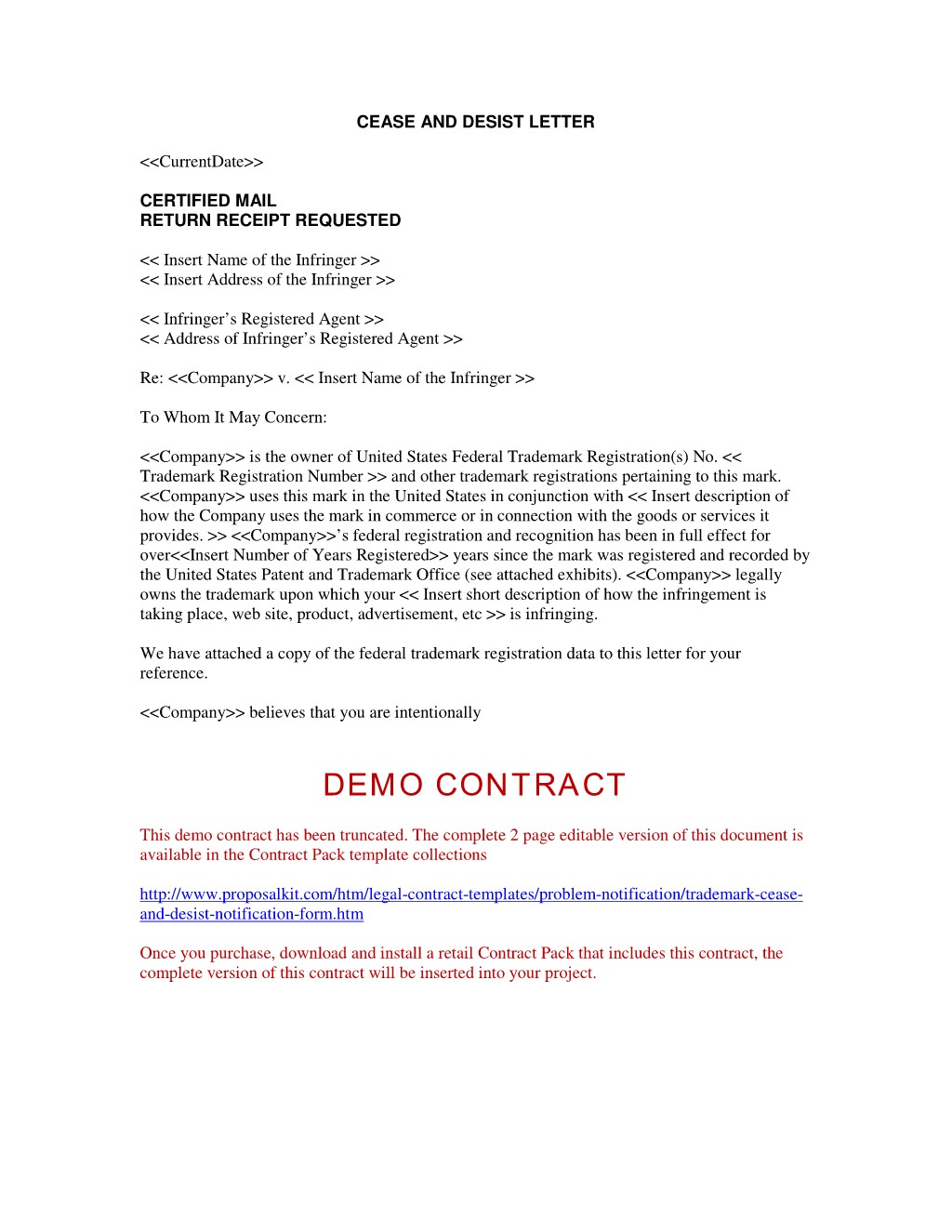 Cease And Desist Letter 9 Examples Format Sample Examples