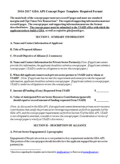 Research Project Concept Paper Template