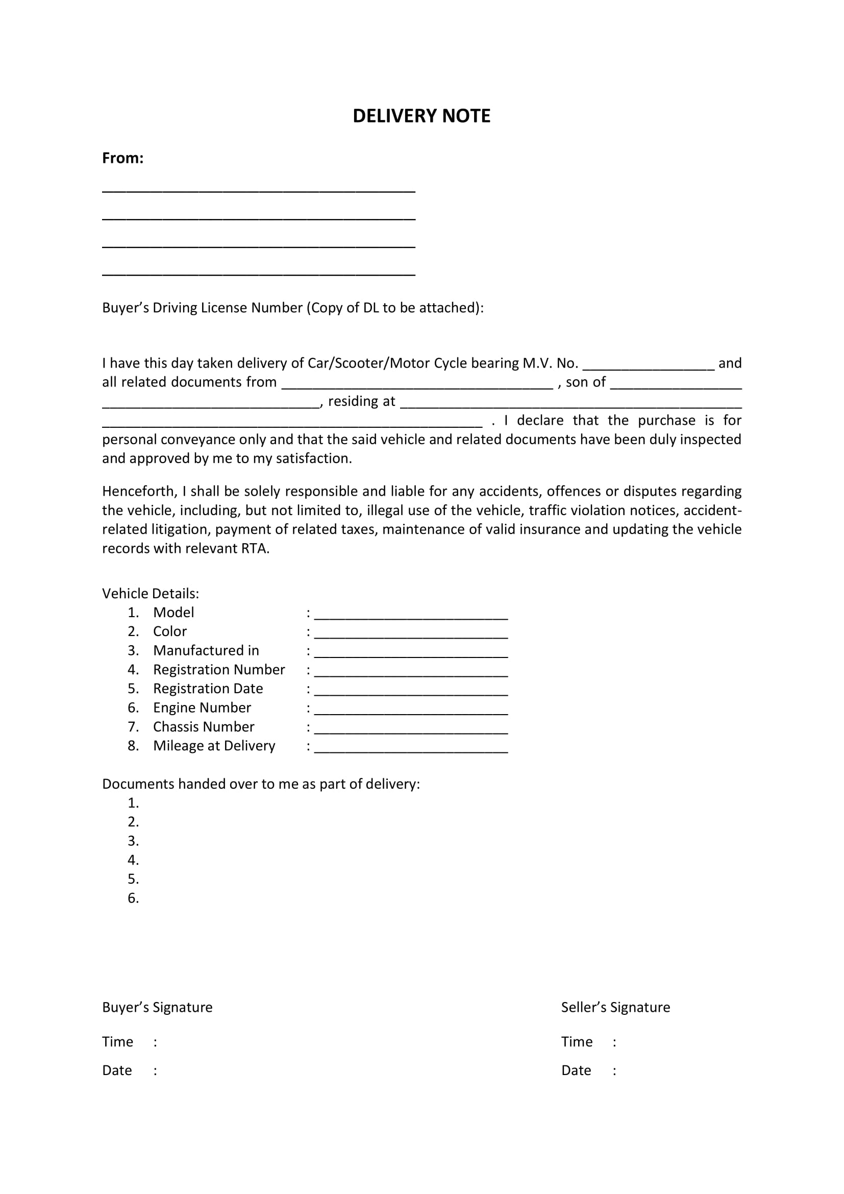 Delivery Note Format In Excel Sheet Templates Free Microsoft Word 