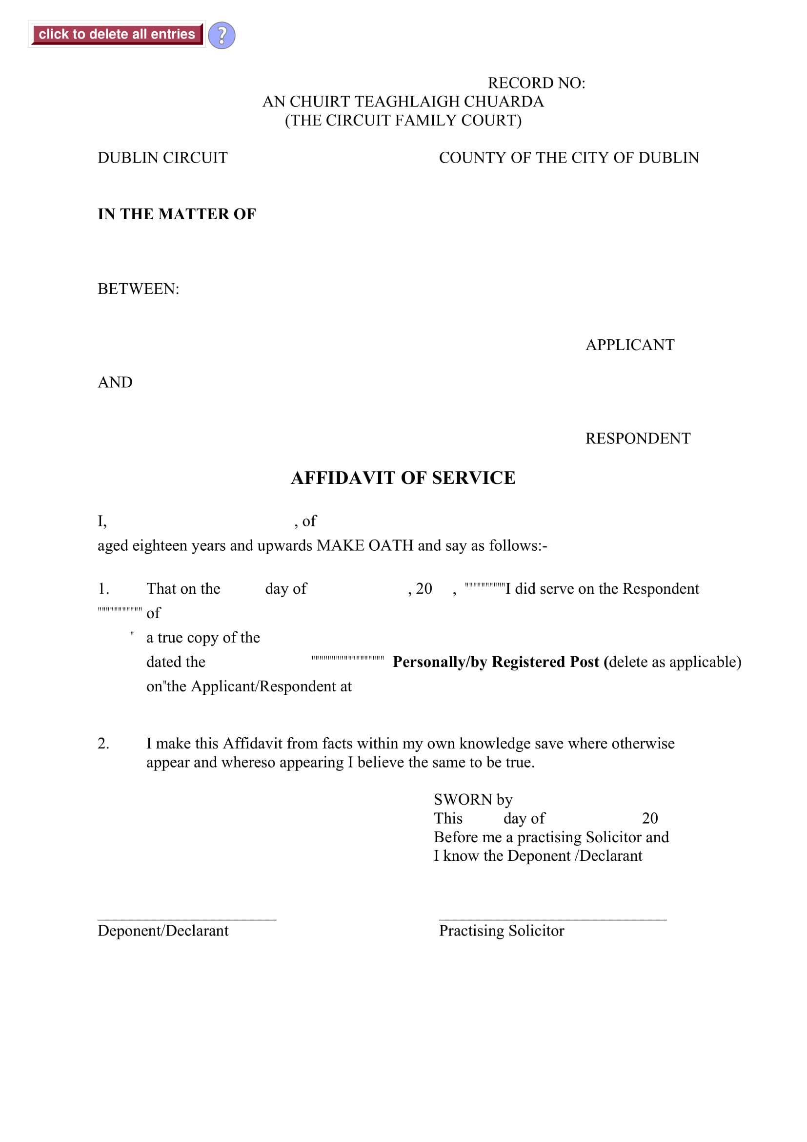 Affidavit of Service Form - 8+ Examples, Format, Pdf | Examples
