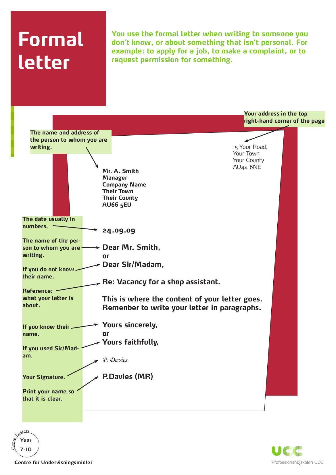 Formal Letter Writing 6 Examples Format Sample Examples