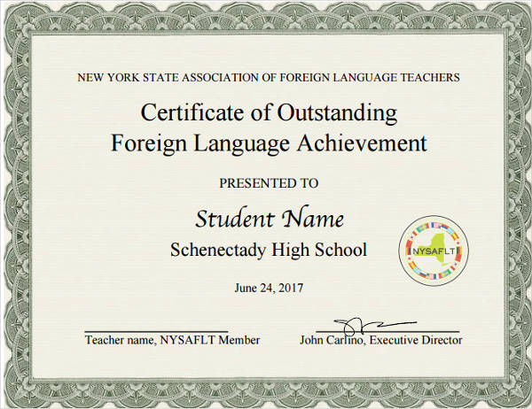 Types Of Award Certificates