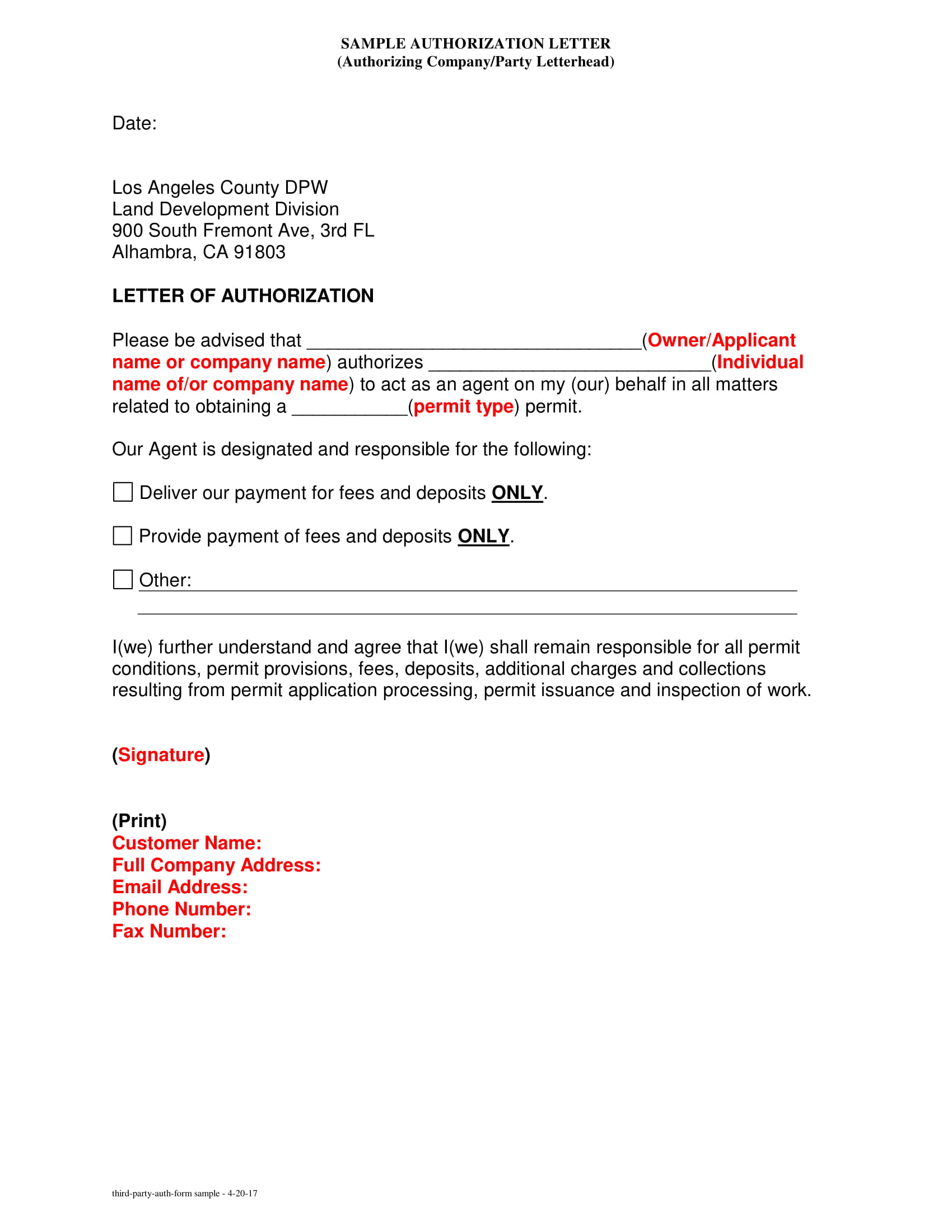Sample Letter Of Authorization To Sign On Behalf