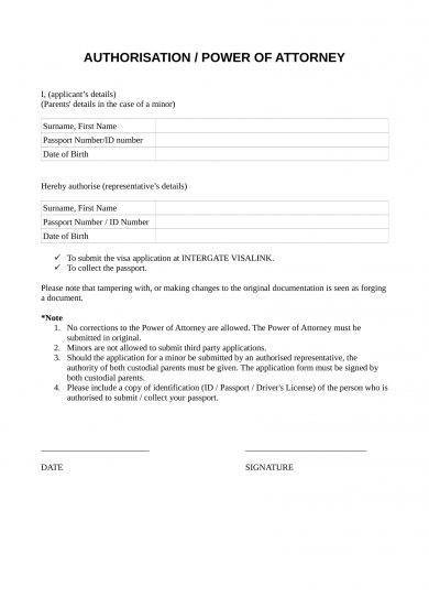 Power of Attorney Authorization Letter - 10+ Examples, Format, Sample ...