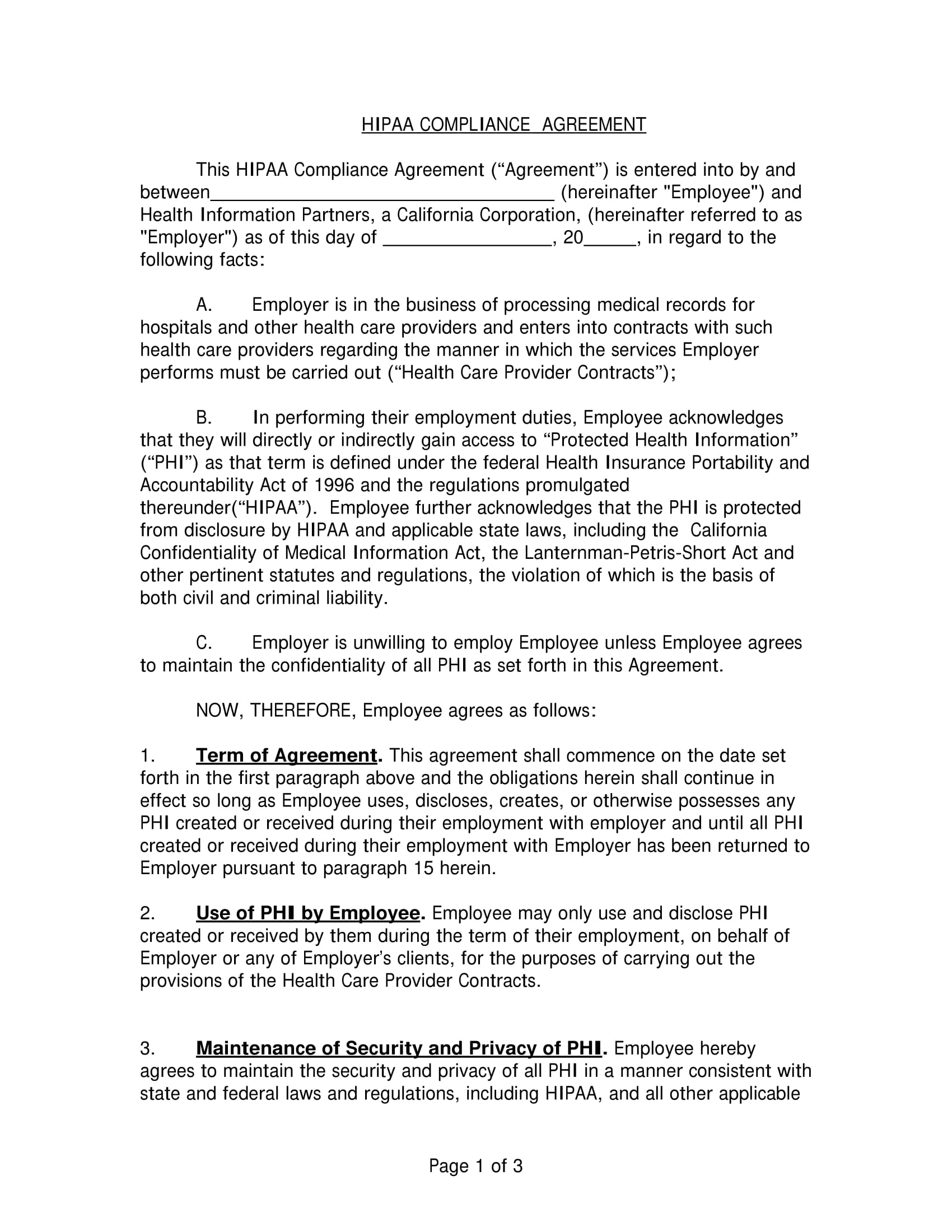 HIPAA Confidentiality Agreement - 10+ Examples, Format, Pdf | Examples