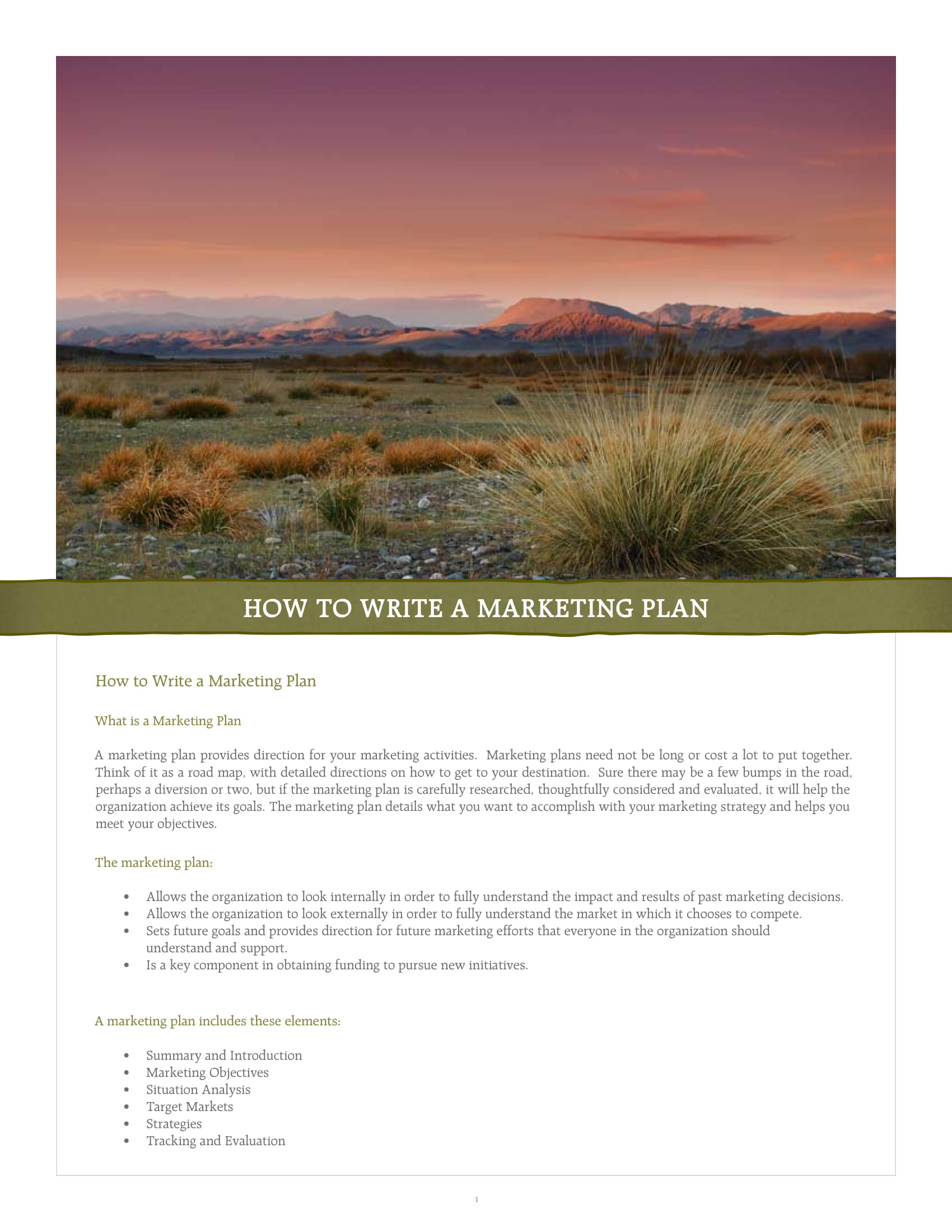 One Page Marketing Plan - 9+ Examples, Format, Pdf | Examples