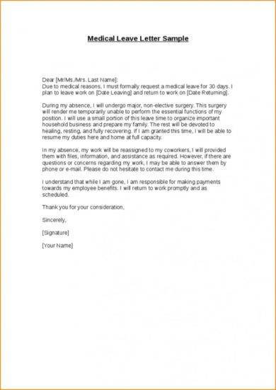 Official Medical Leave Letter 17 Examples Format Sample Examples