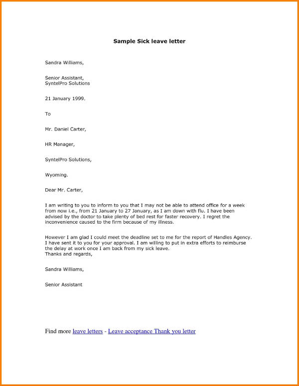 Re Letter For Medical Leave Medical Leave Of Absence Example 