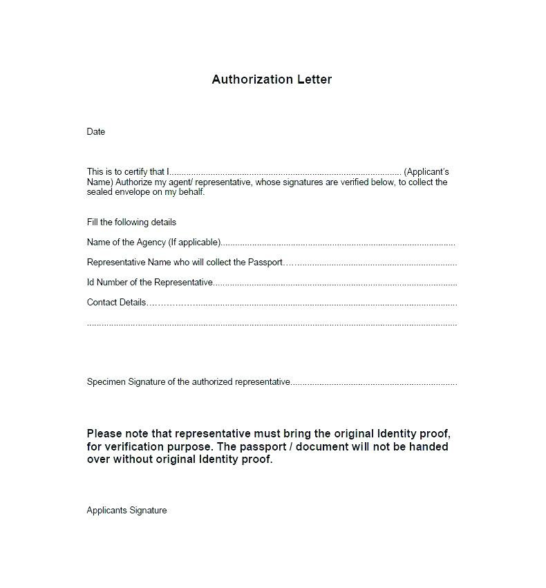 Sample Letter Of Authorization To Represent