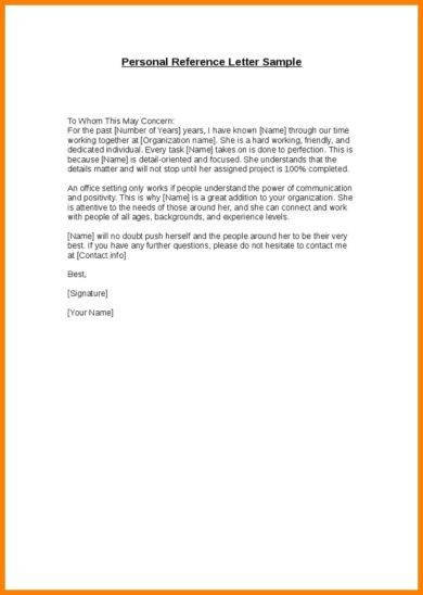 Personal Reference Example in PDF, DOCS | Examples