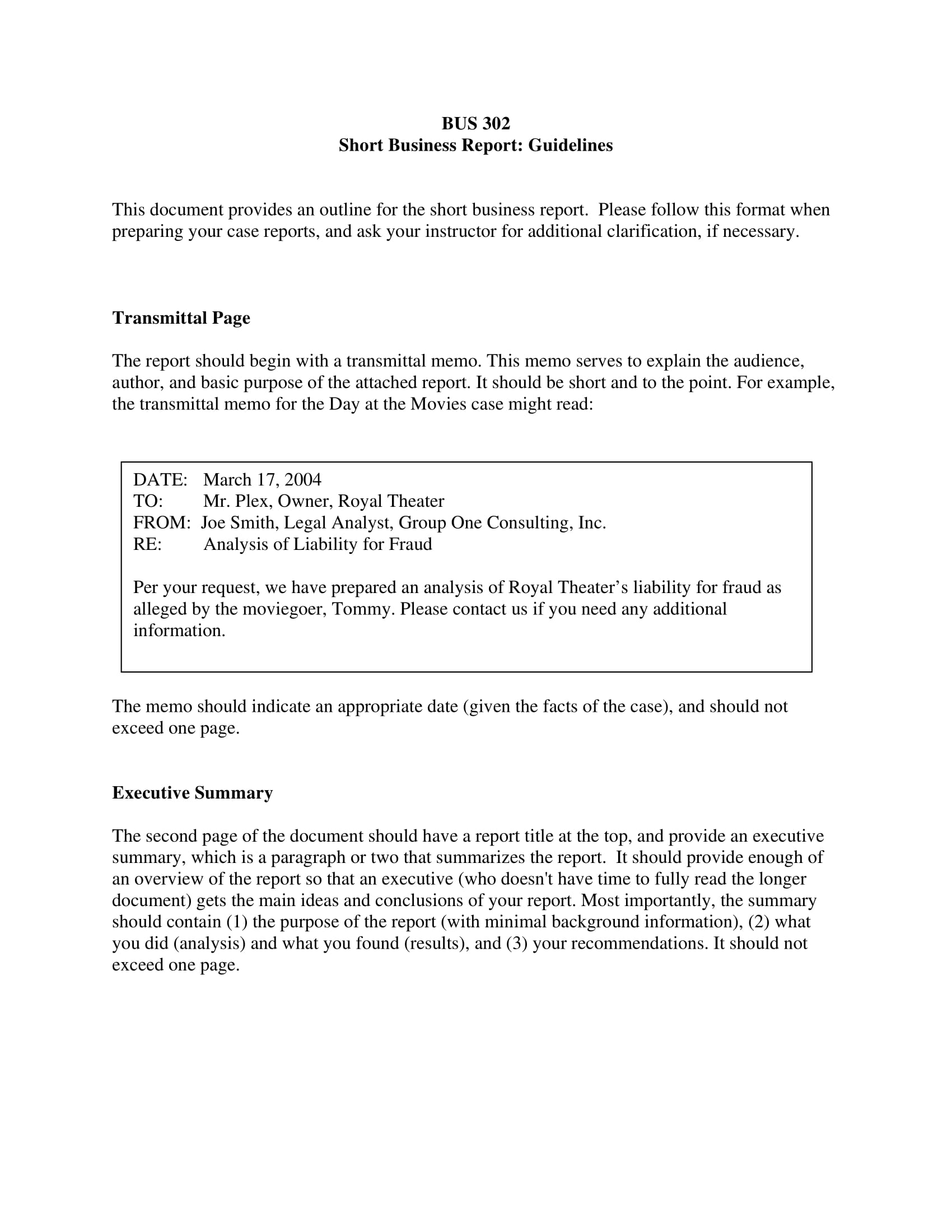 Company Report Format Template