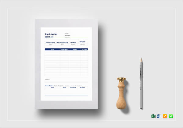 Silent Auction Bid Forms 11 Examples Format Sample Examples