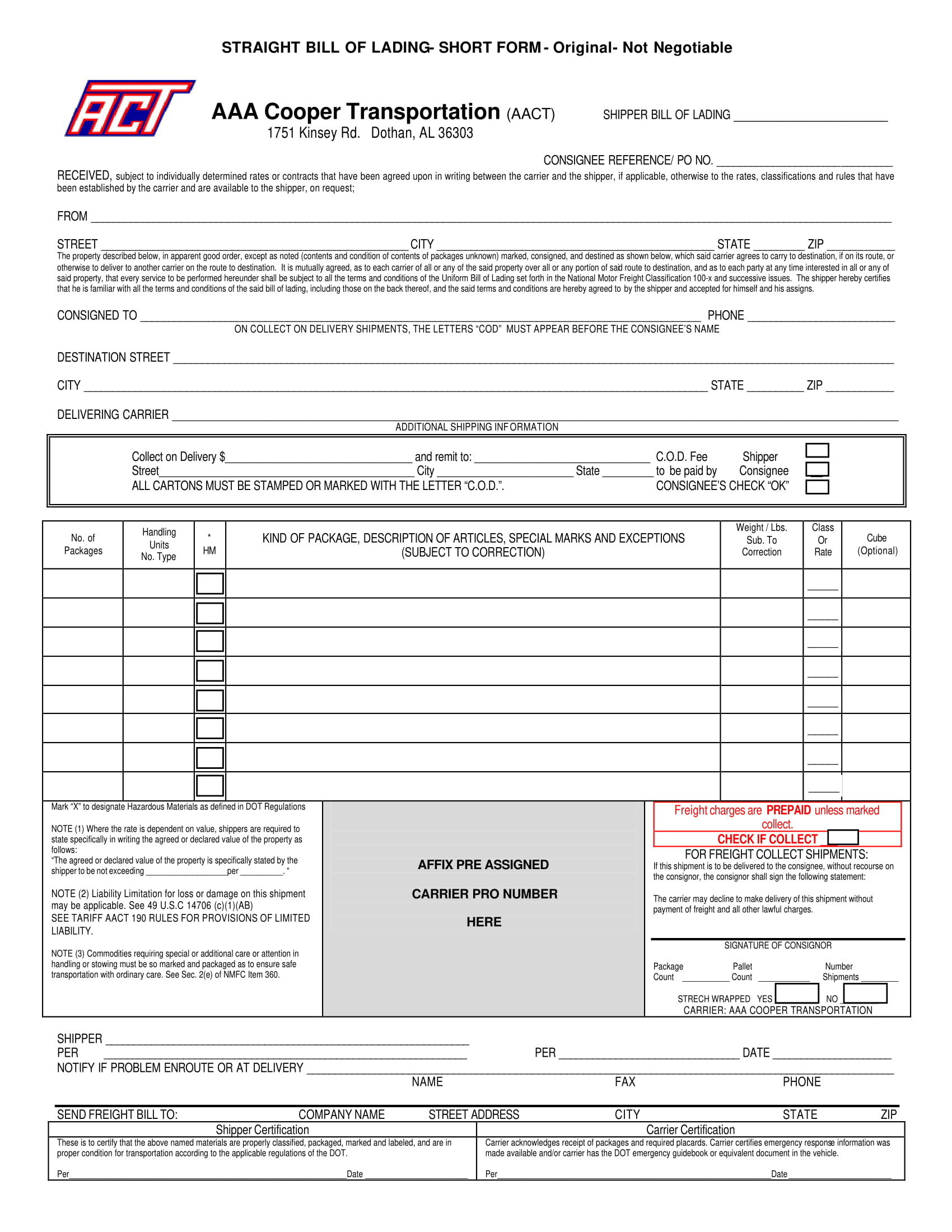 Transport Bill Of Lading 10 Examples Format Pdf Examples