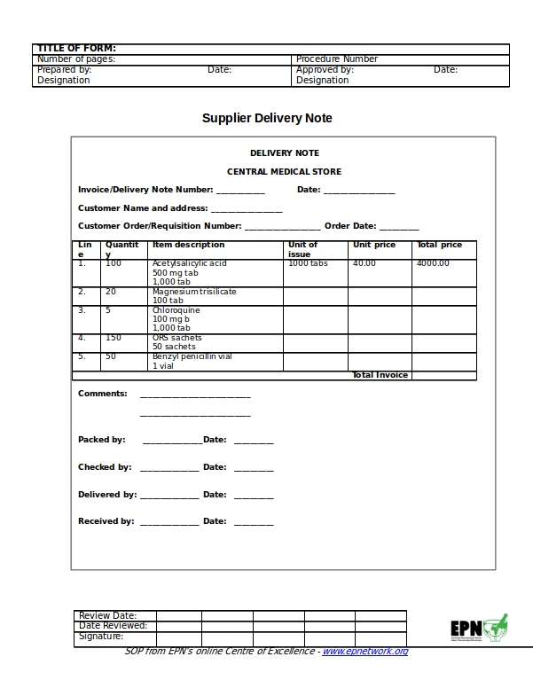 Delivery Slip - 9+ Examples, Format, Pdf | Examples
