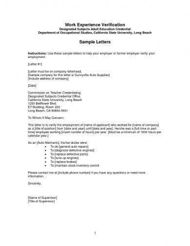 Verification Letter - 20+ Examples, Format, Sample | Examples