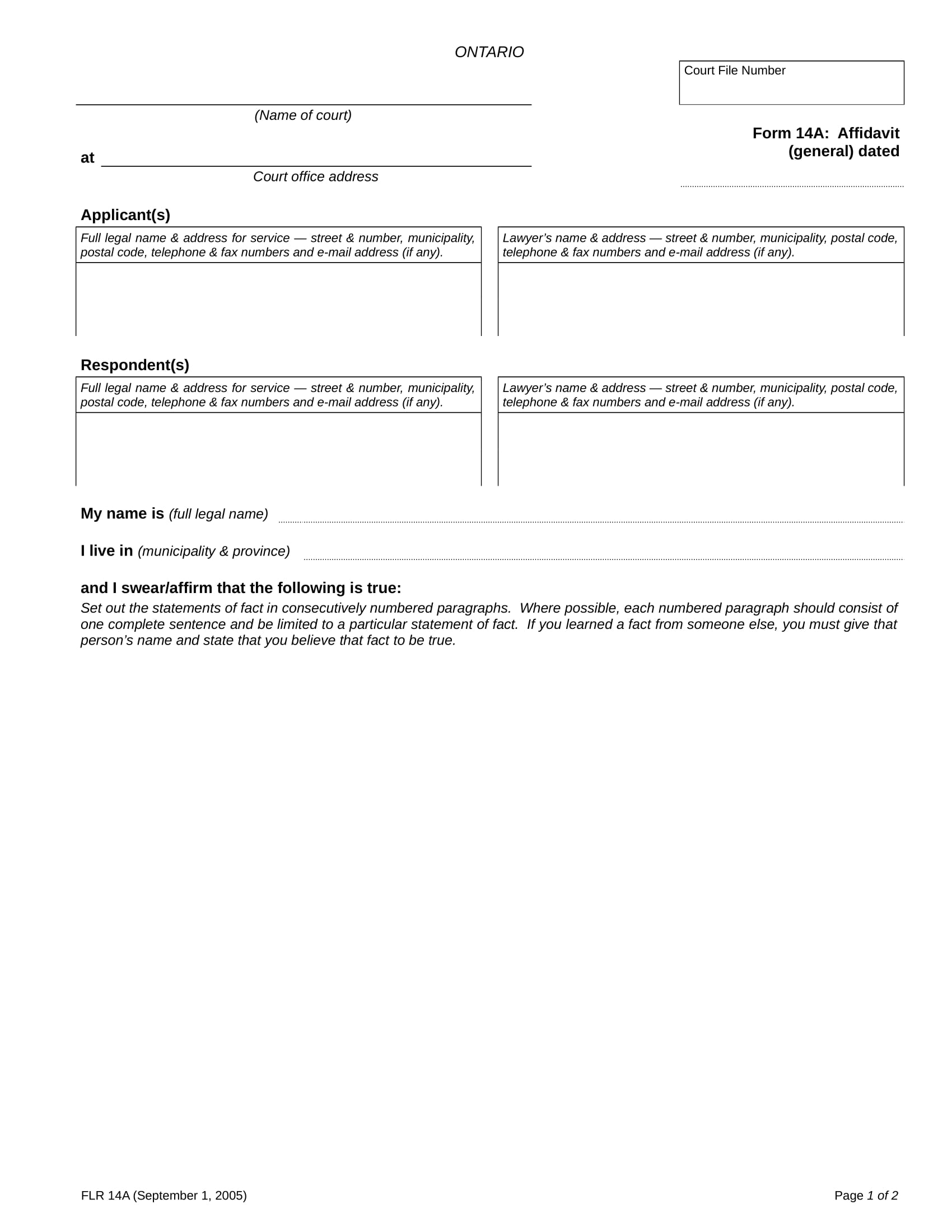 Blank Affidavit Form - 9+ Examples, Format, Pdf | Examples