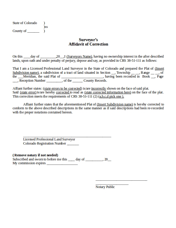 Affidavit of Correction - 8+ Examples, Format, Pdf | Examples