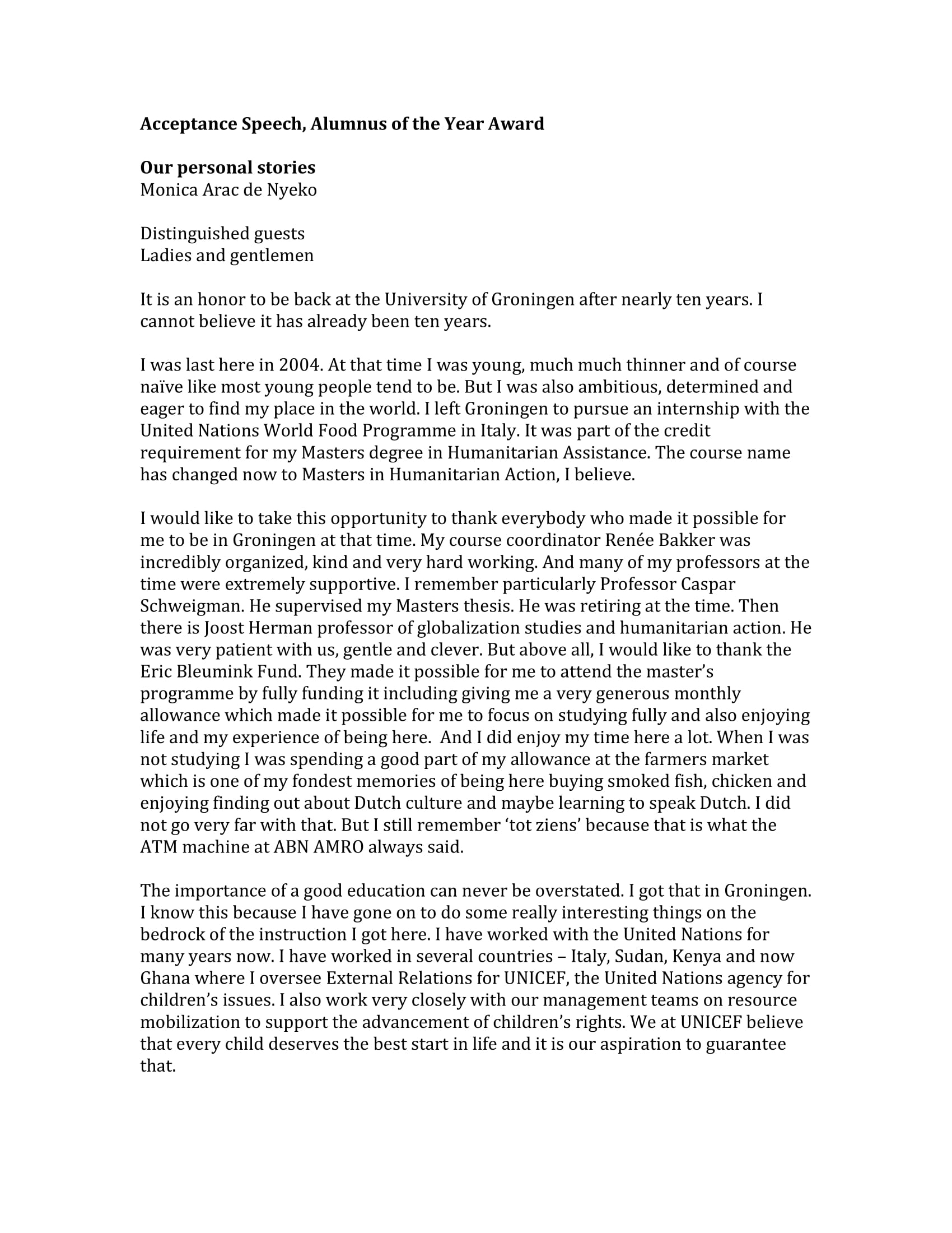 Award Speech Examples 16 In Pdf Examples Www vrogue co