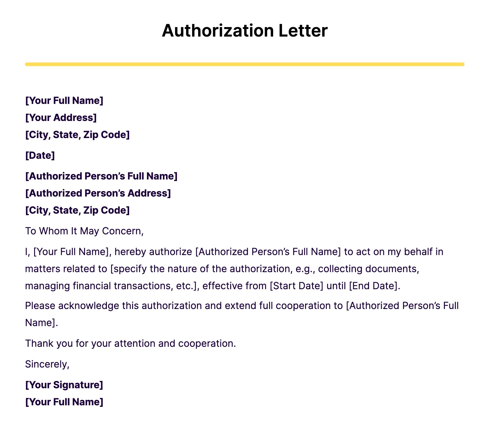 Letter of Authorization to Represent - 12+ Examples, Format, Sample ...
