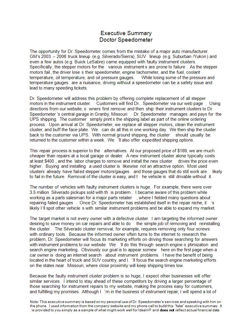 9 Executive Summary Template For Report DocTemplates