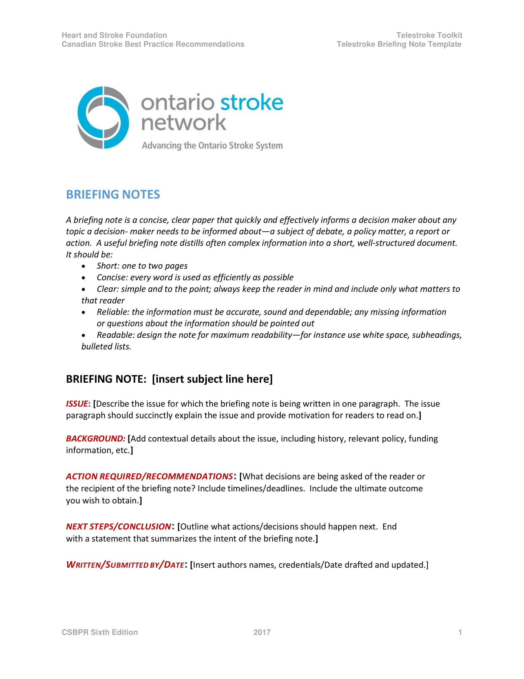 Briefing Note 9 Examples Format Pdf Examples