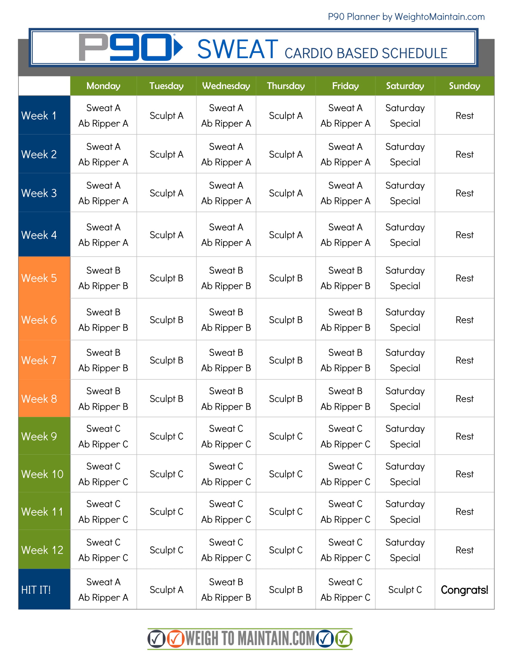 Power 90 Workout Schedule Excel EOUA Blog