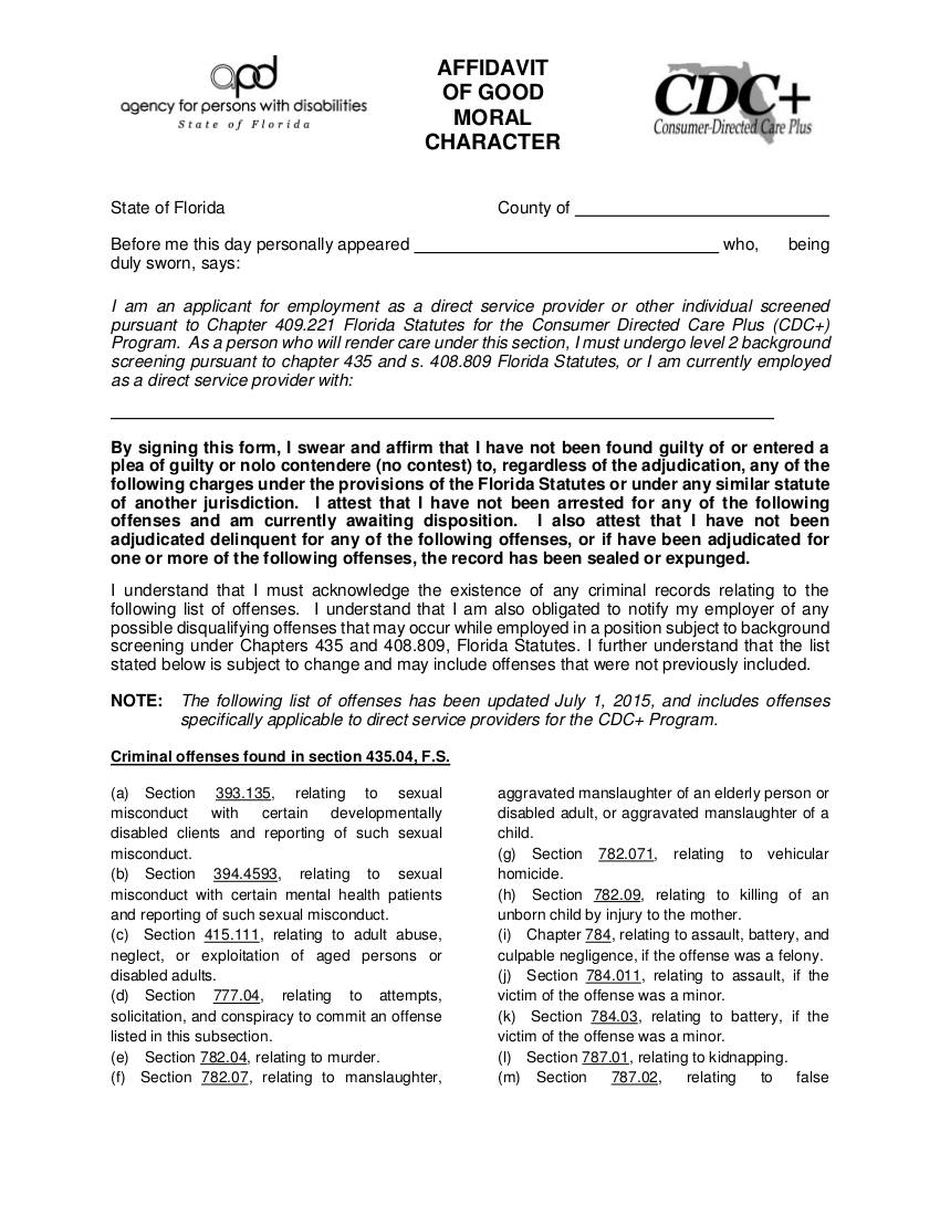 Affidavit of Character - 12+ Examples, Format, Pdf | Examples