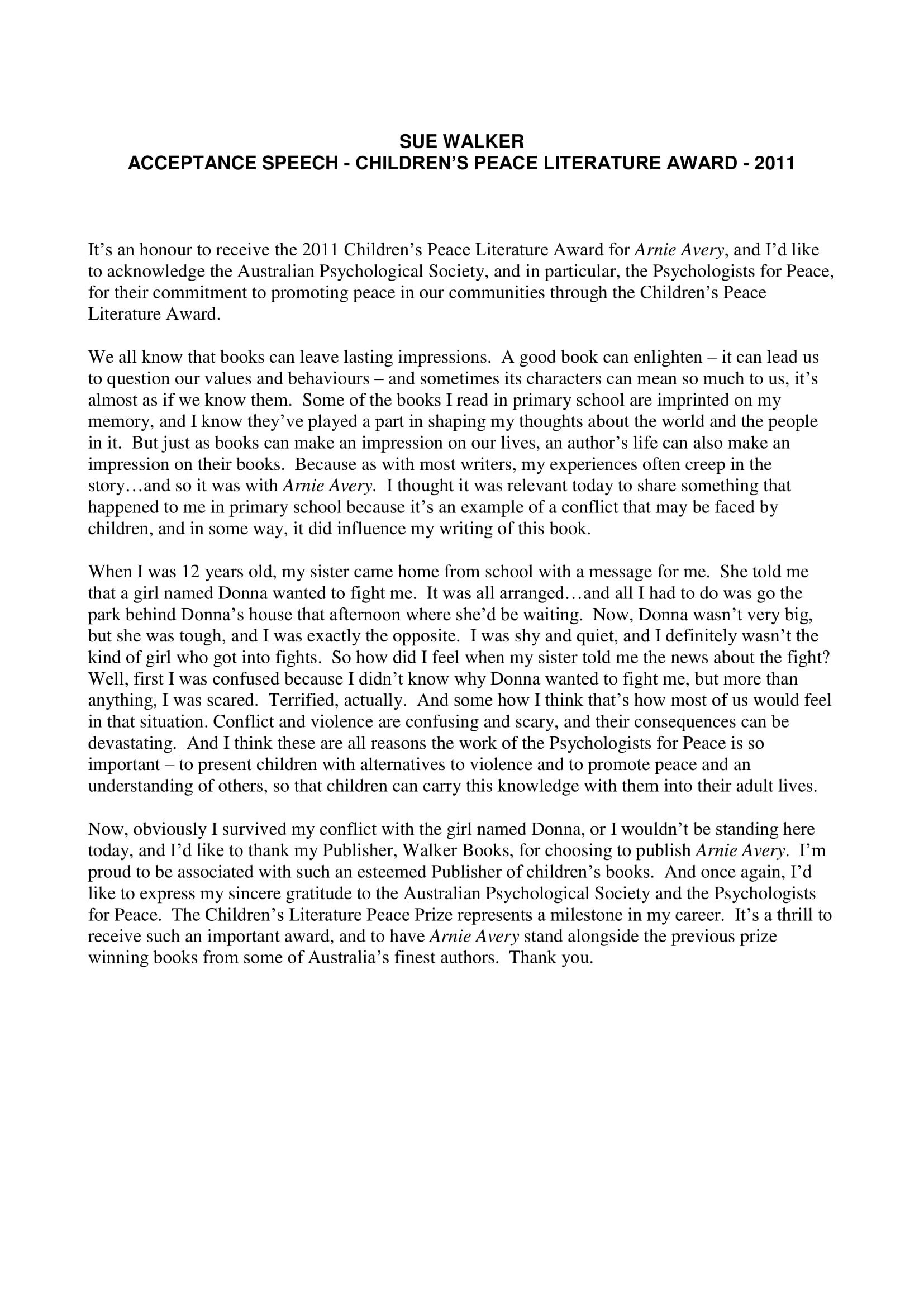 Award Acceptance Speech 12 Examples Format Sample Examples