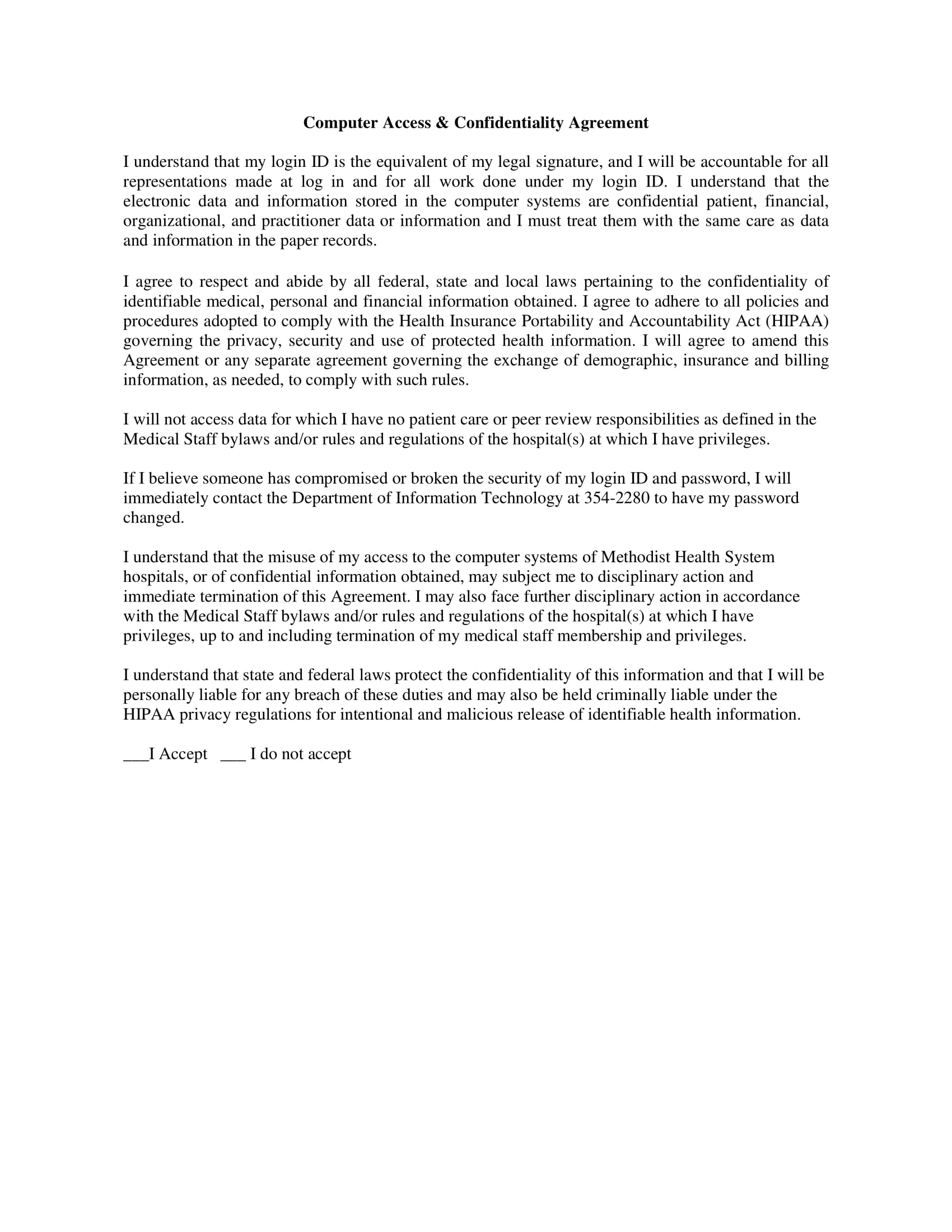 Computer Confidentiality Agreement - 3+ Examples, Format, Pdf | Examples