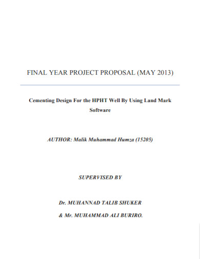 Final Year Project Proposal - 13+ Examples, Format, Pdf