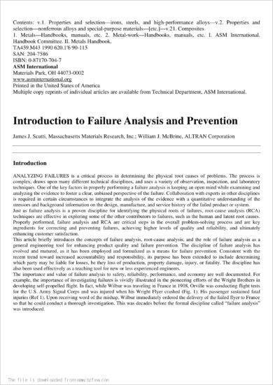 10 Failure Analysis Examples PDF Word Examples