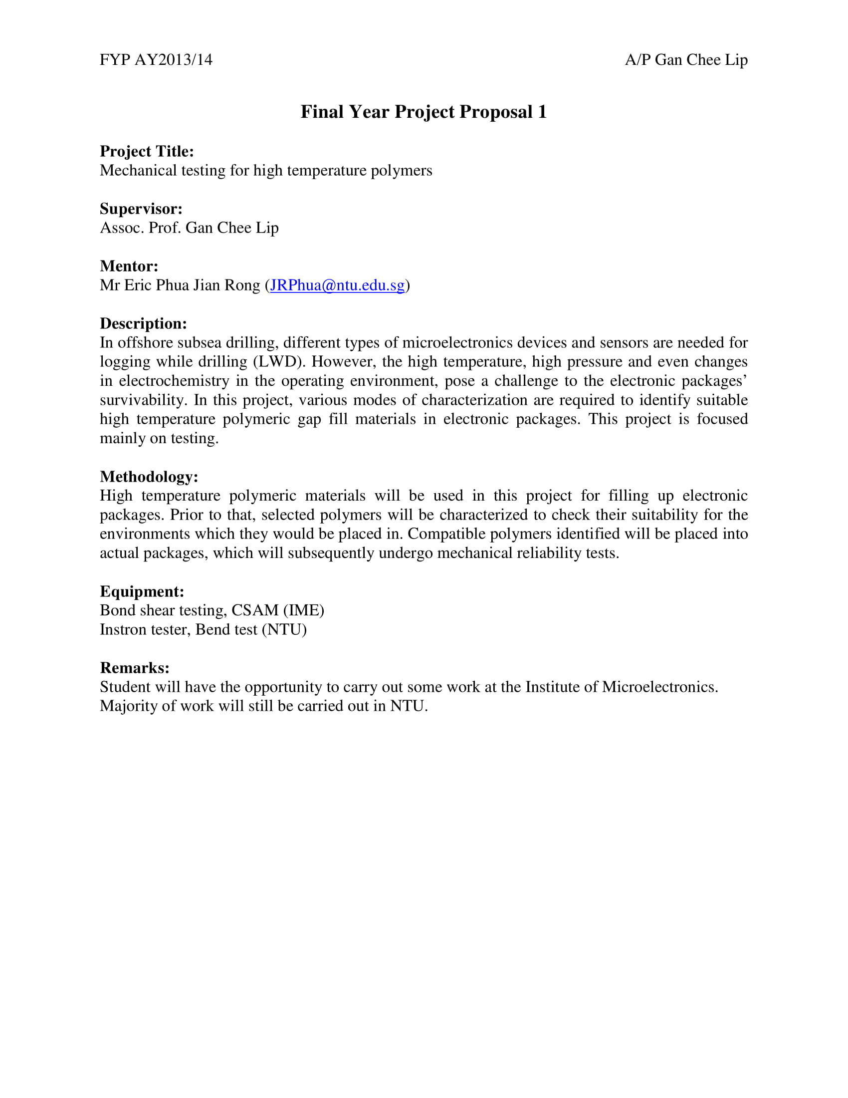 Final Year Project Proposal 13 Examples Format Pdf Examples