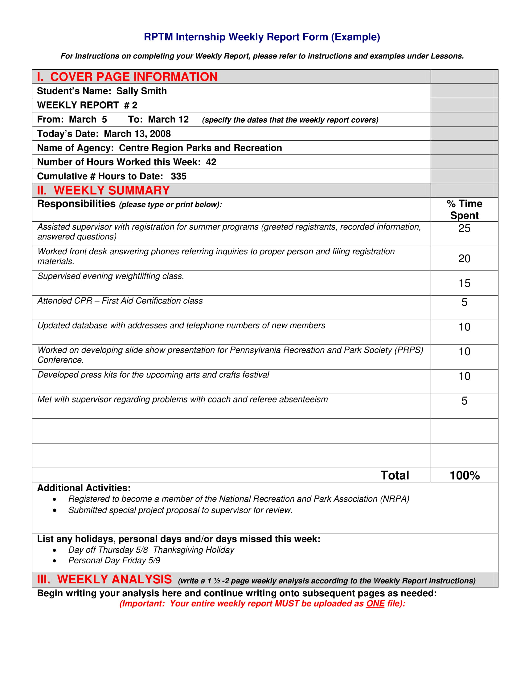 Operations Report Template Printable Templates