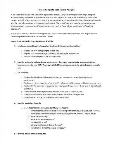 Hazard Analysis - 14+ Examples, Format, Google Docs, Word, Pages, How ...
