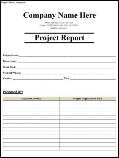 Fault Report Template Word