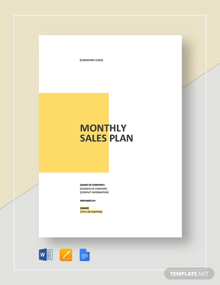 Monthly Sales Plan - 13+ Examples, Format, How to Prepare, Pdf
