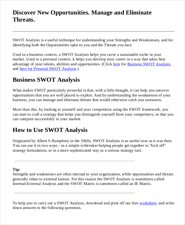 Strategic Analysis Report 9 Examples Format Pdf Examples