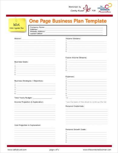 One-Page Action Plan - 11+ Examples, Format, Pdf | Examples