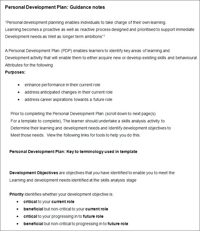 Career Development Plan Template Pdf Worksheet Student Gambaran