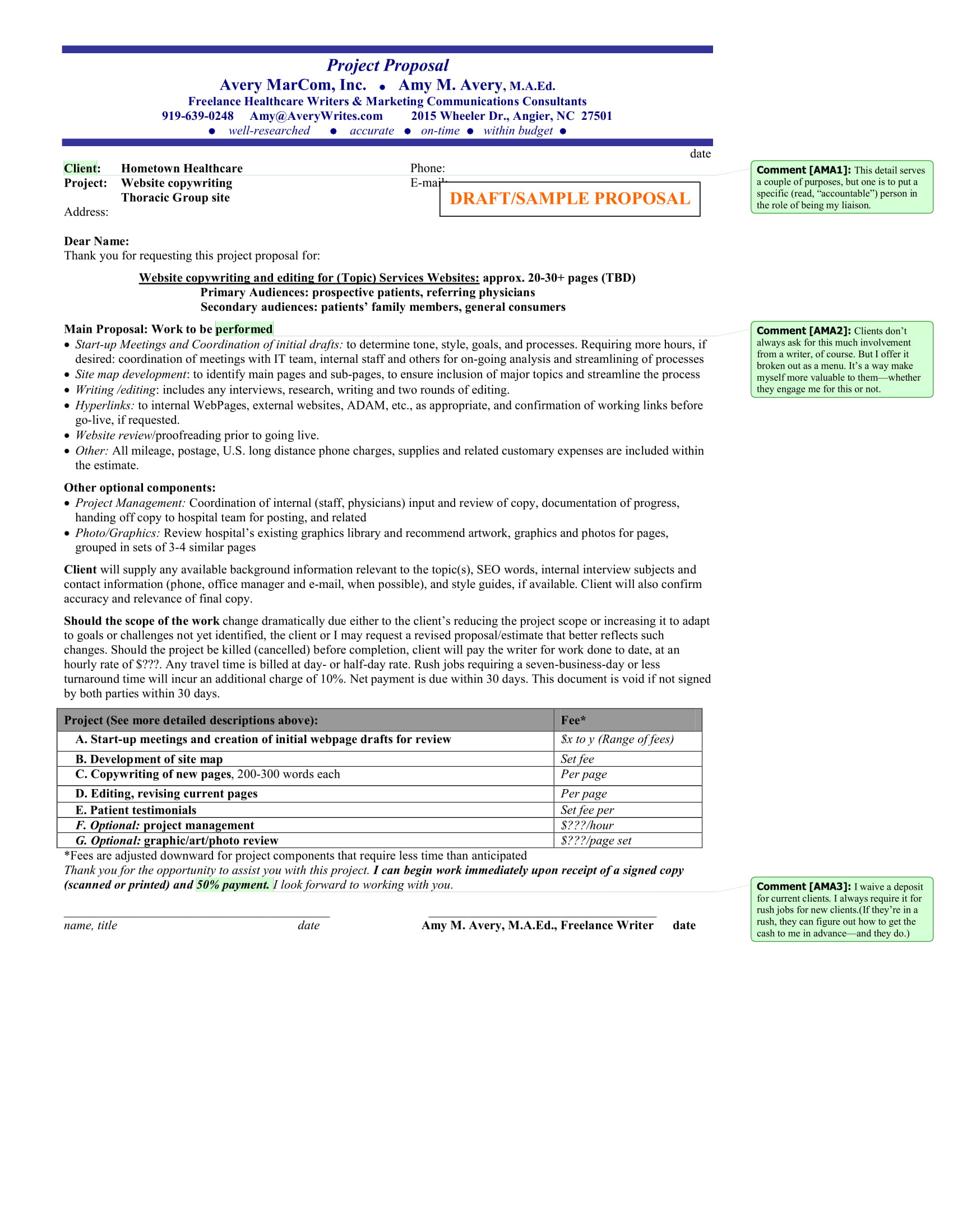 Menu Proposal Sample Master Of Template Document