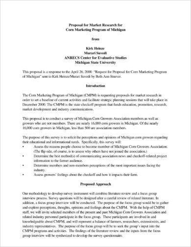 Market Research Proposal 15 Examples Format Pdf Examples