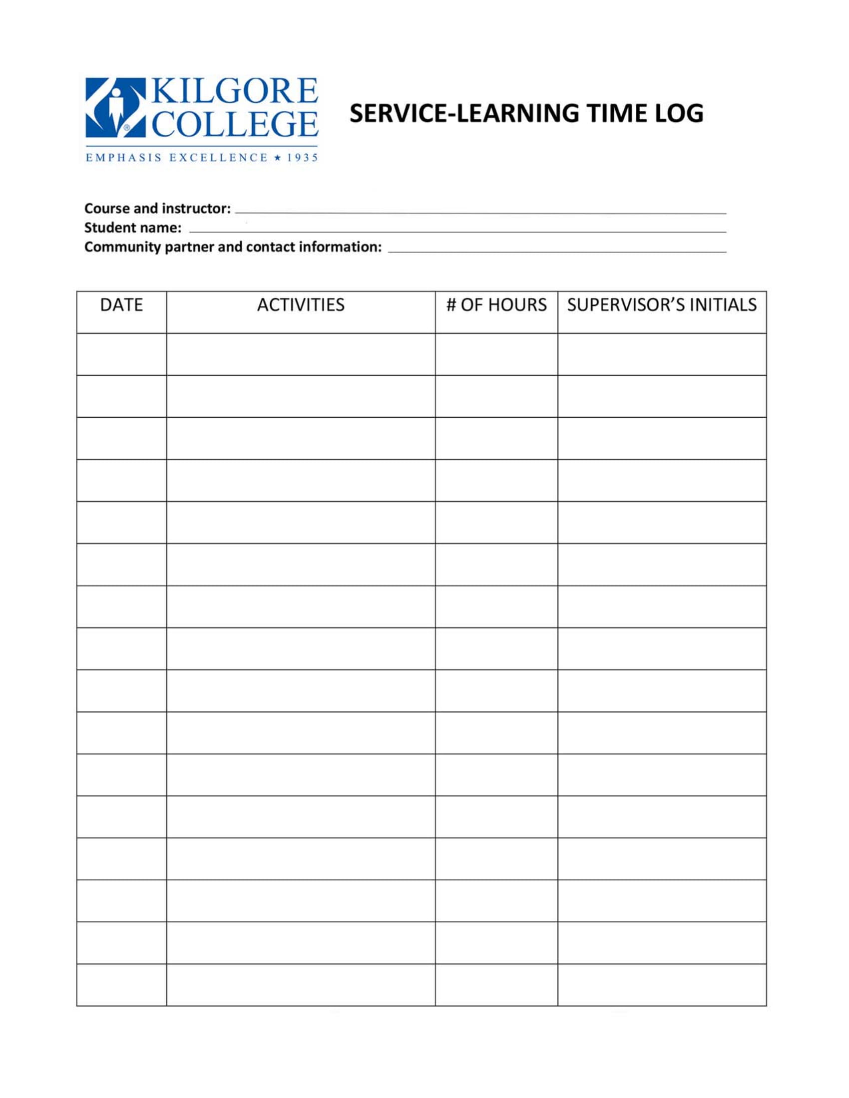 Time Log 9 Examples Format Pdf