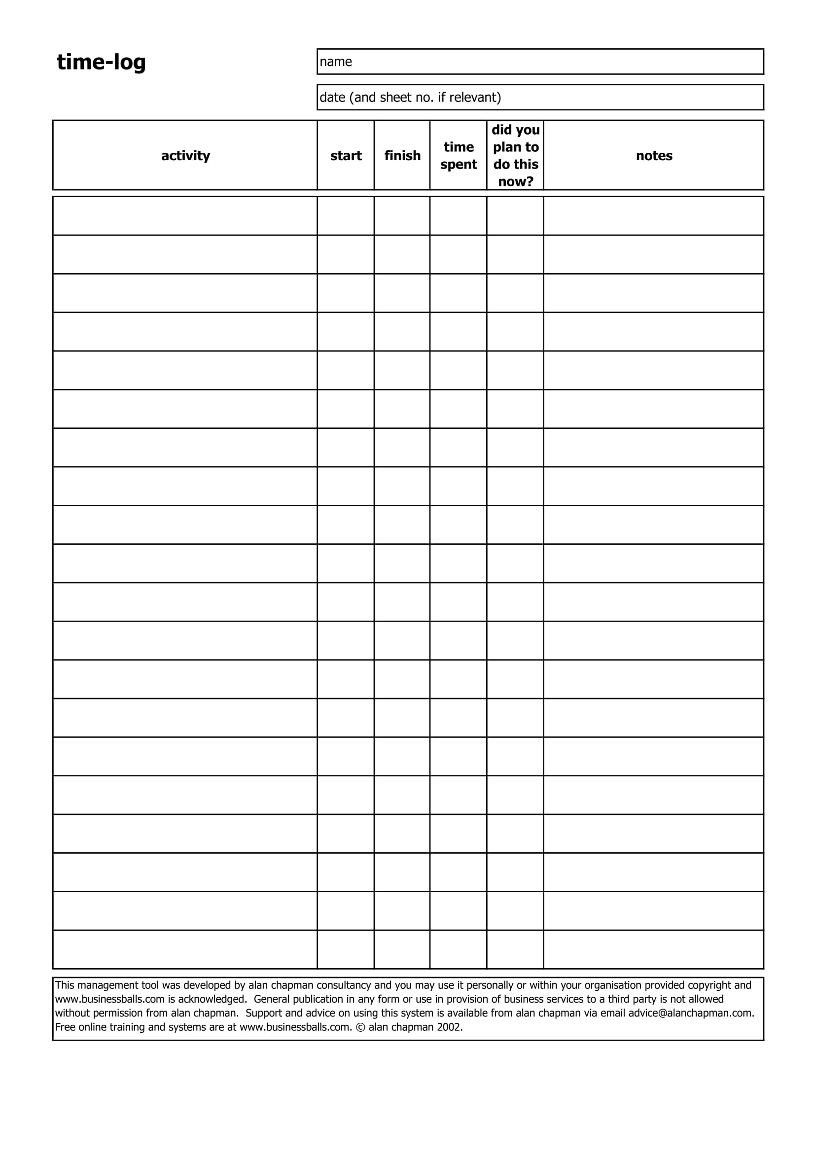 Time Log 9 Examples Format Pdf Examples