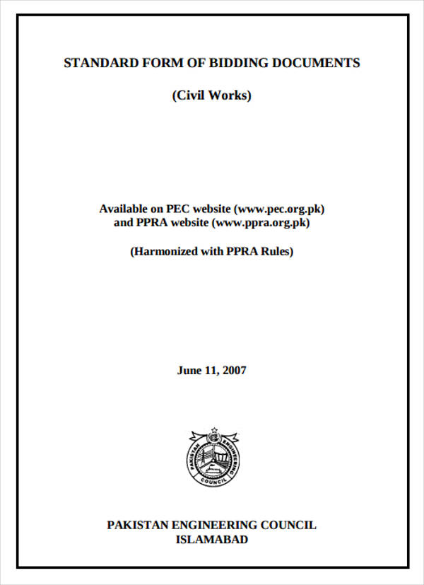 Contractor Bid Form - 7+ Examples, Format, Pdf | Examples