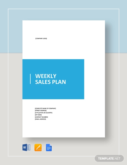 Weekly Sales Plan 9 Examples Format Pdf Examples