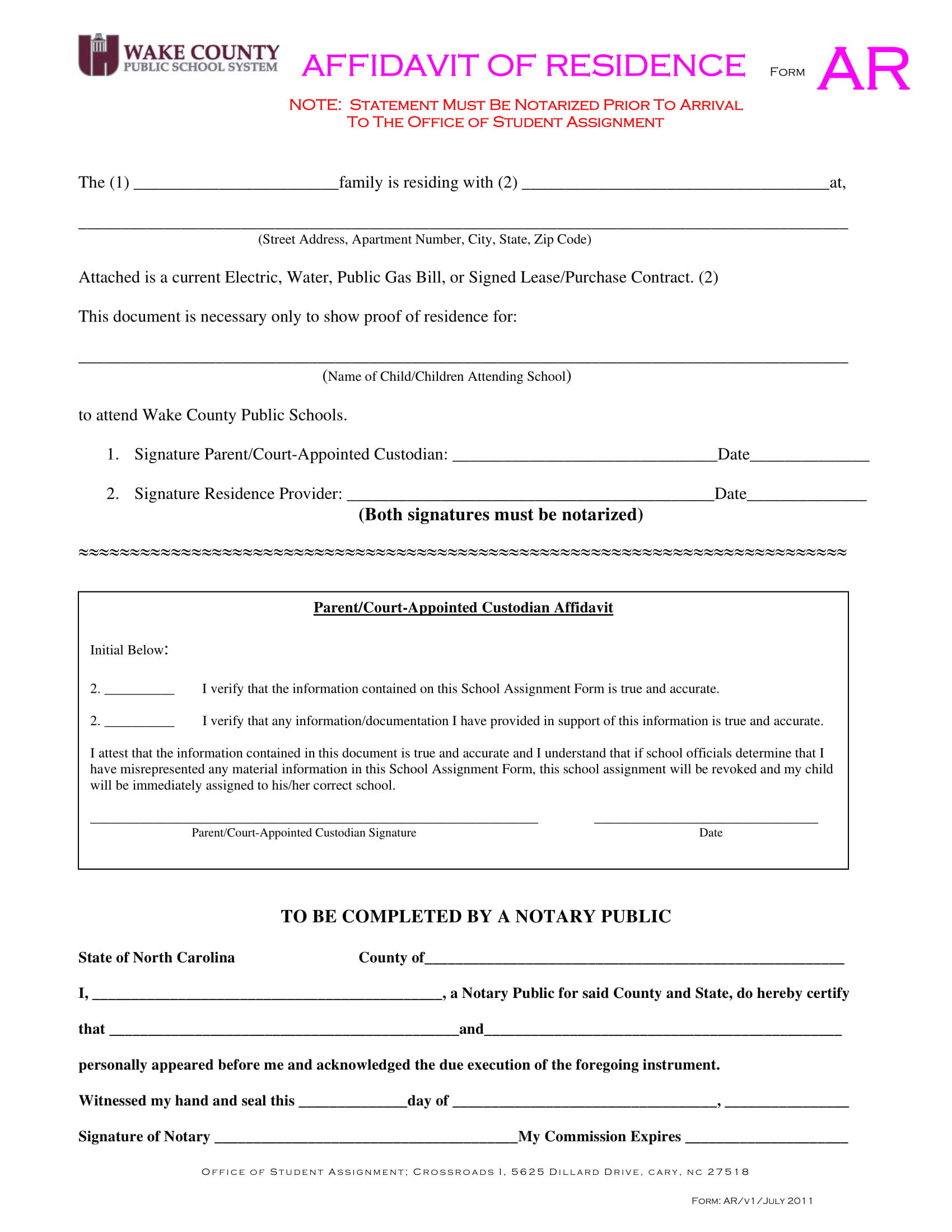 Affidavit of Residence Form - 9+ Examples, Format, Pdf | Examples