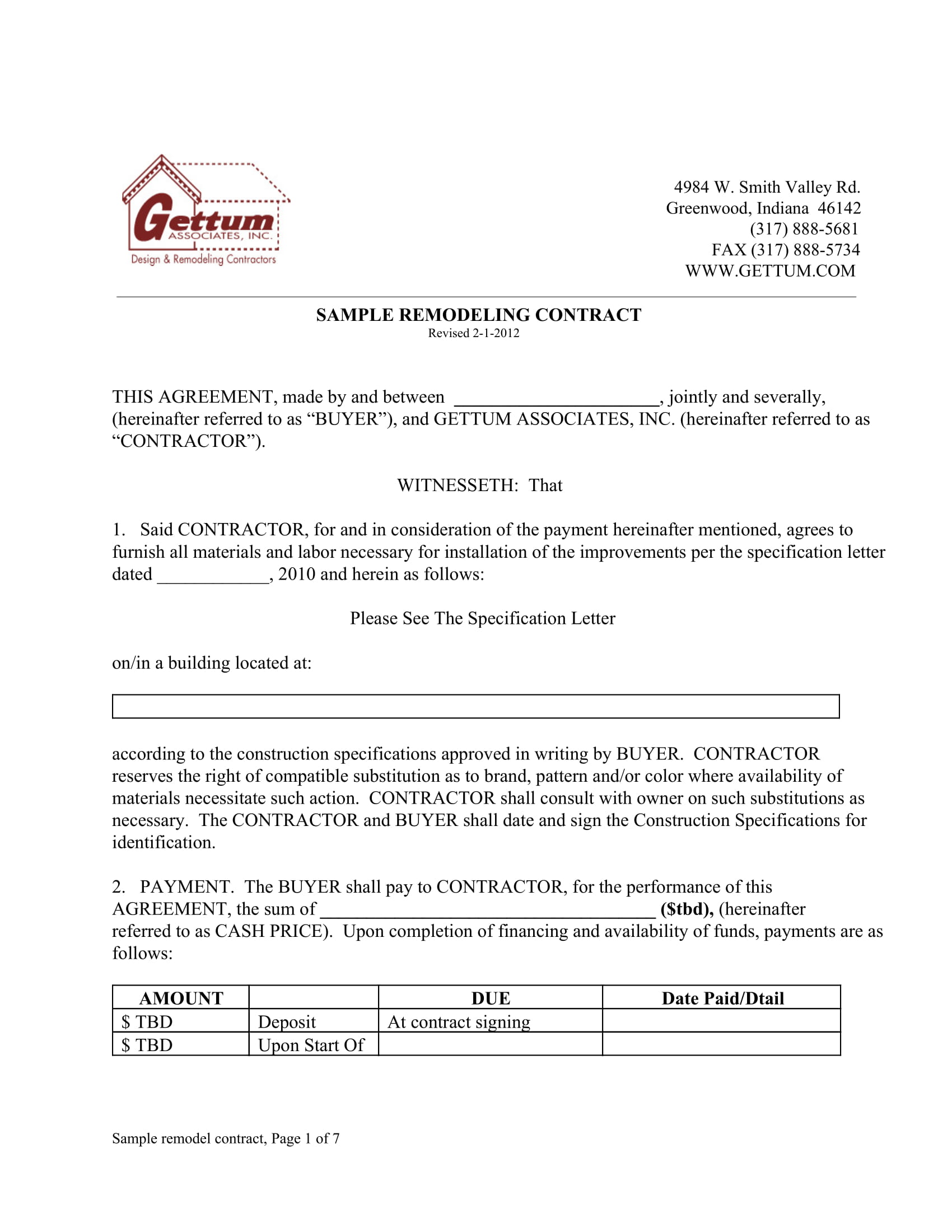 Bathroom Renovation Contract Template 10 Examples Format Pdf