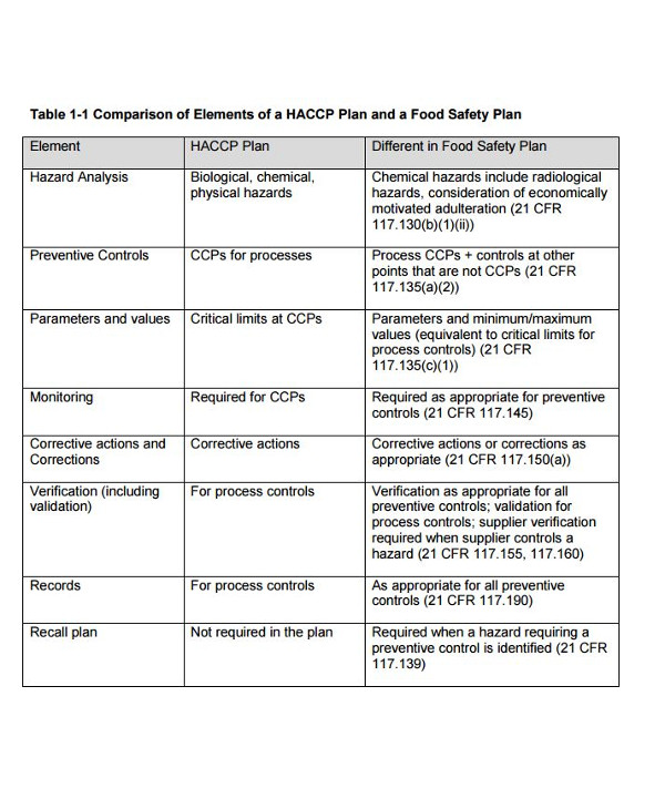 HACCP Hazard Analysis Examples - 10+ PDF | Examples