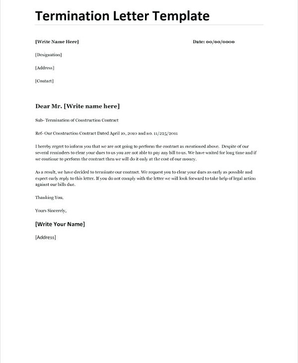 19 Contract Termination Letter Examples To Download